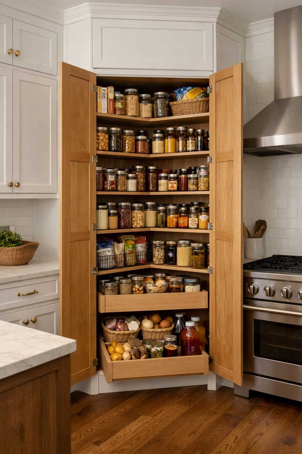 21 Smart Corner Kitchen Cabinet Ideas To Maximize Space & Storage
